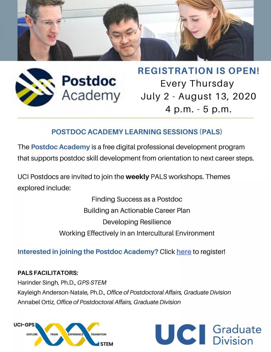 GPS-STEM: Postdoc Academy Learning Sessions (PALS) | UCI Department of Chemistry